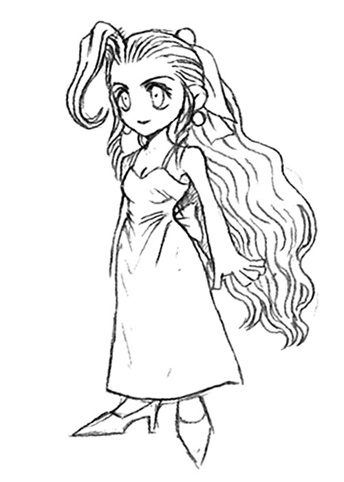 Aerith in Dress Sketch - Final Fantasy VII Art Gallery