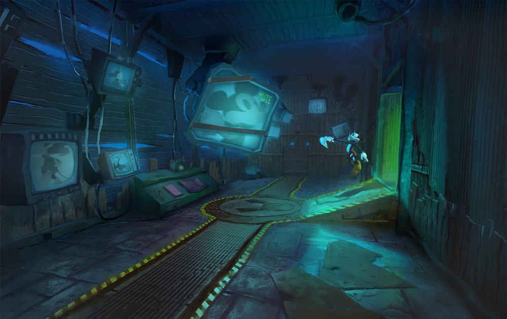 Mickey Junk Mountain Control Room Art - Epic Mickey Art Gallery