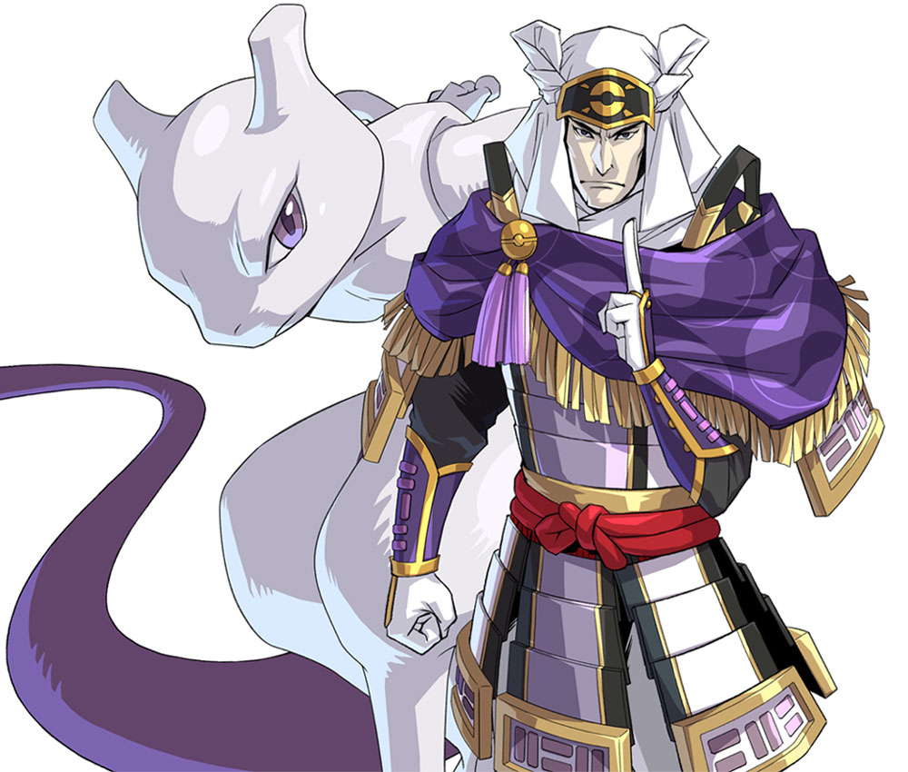 Kenshin & Mewtwo Art - Pokémon Conquest Art Gallery