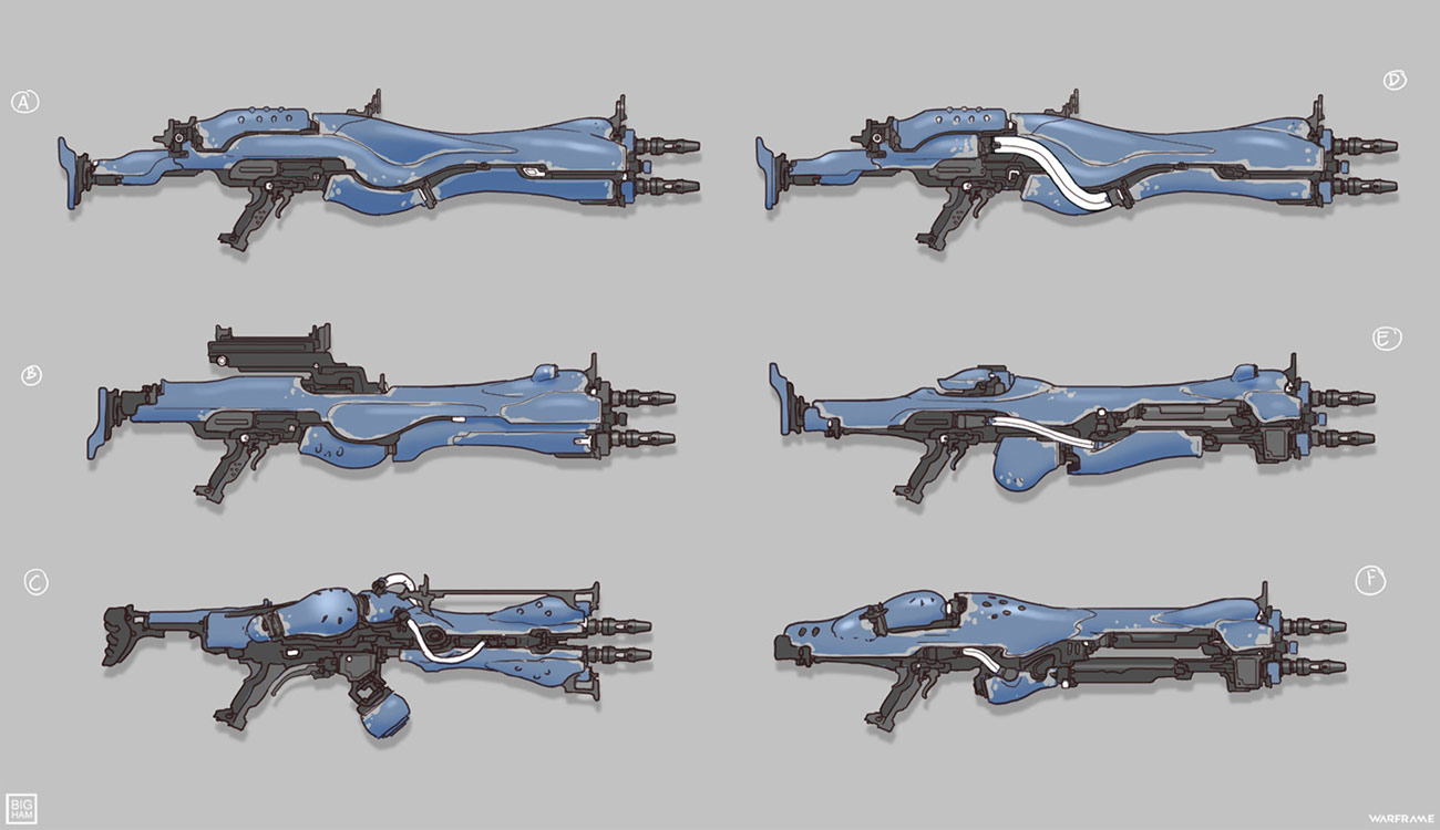 Grineer Rifle Sketches - Warframe Art Gallery