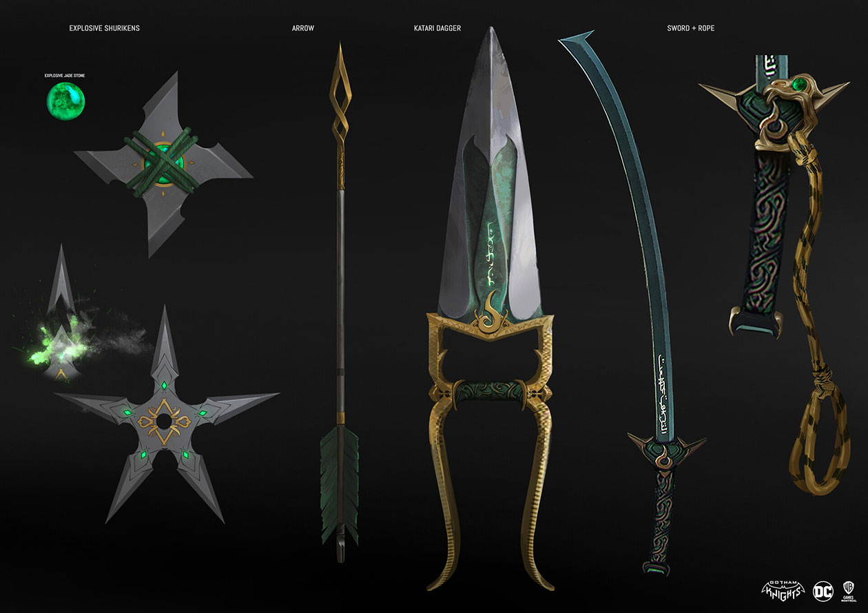 League Of Shadows Weapons Art Gotham Knights Art Gallery